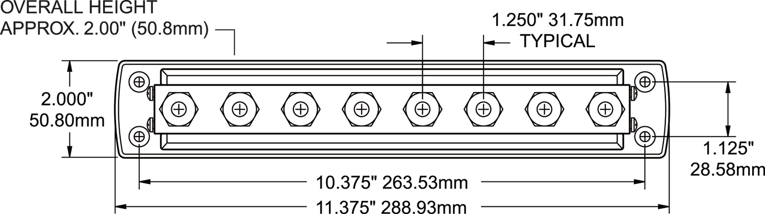 Blue Sea Systems 2107 PowerBar 600A BusBar - 8x 3/8"-16 Studs | 12 Volt ...