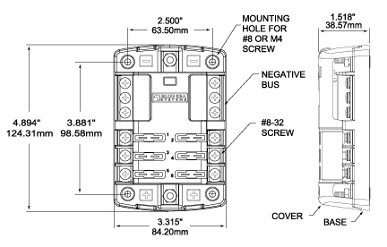 Blue Sea Systems 5025 ST Blade Fuse Block - 6 Circuits With Negative ...