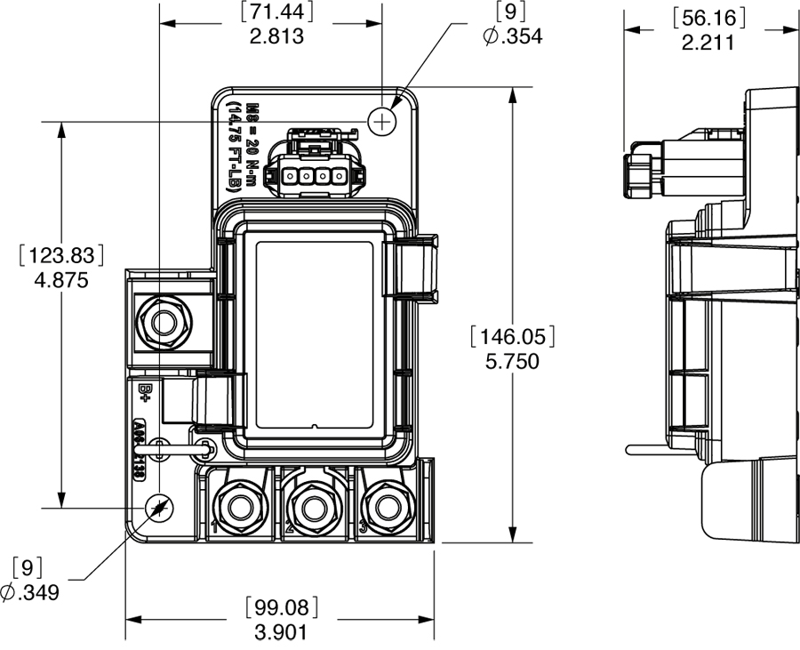 Blue Sea Systems 7725 SafetyHub 100 Fuse Block | 12 Volt Planet