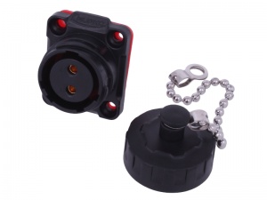 IP67 Waterproof 2-Pin Panel Mount Connector Socket | 12 Volt Planet