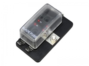 Standard Blade Fuse Box With LEDs - 4 Way | 12 Volt Planet