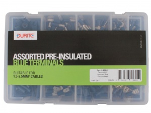 Durite 280 Piece Blue Pre-Insulated Crimp Terminal Kit | 12 Volt Planet