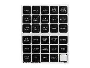 Blue Sea Systems 4218 Waterproof DC Label Kit - 30 Black Square Labels ...