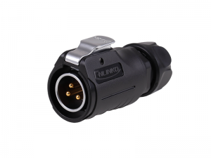 IP67 Waterproof 3-Pin Panel Mount Locking Connector Plug Metal/Plastic ...