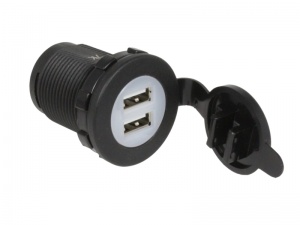 Panel Mount Twin USB Power Socket 12 Volt Planet