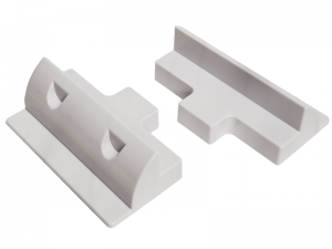 Set of 2 White Plastic Side Mounting Brackets For Rigid Framed Solar ...