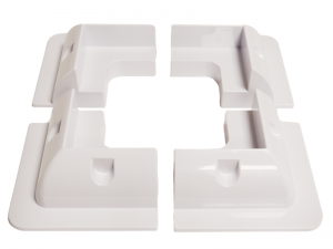 Set of 4 White Plastic Corner Mounting Brackets For Rigid Framed Solar ...
