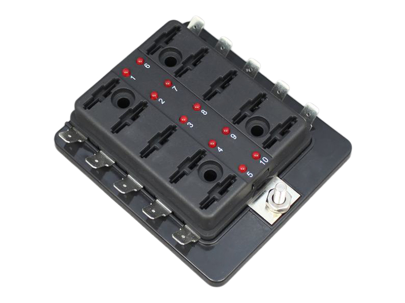 Standard Blade Fuse Box With LEDs - 10 Way | 12 Volt Planet