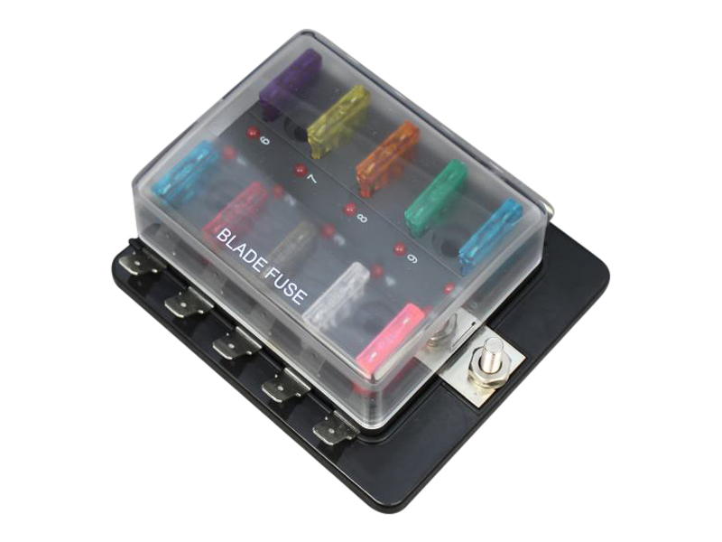 Standard Blade Fuse Box With LEDs - 10 Way | 12 Volt Planet