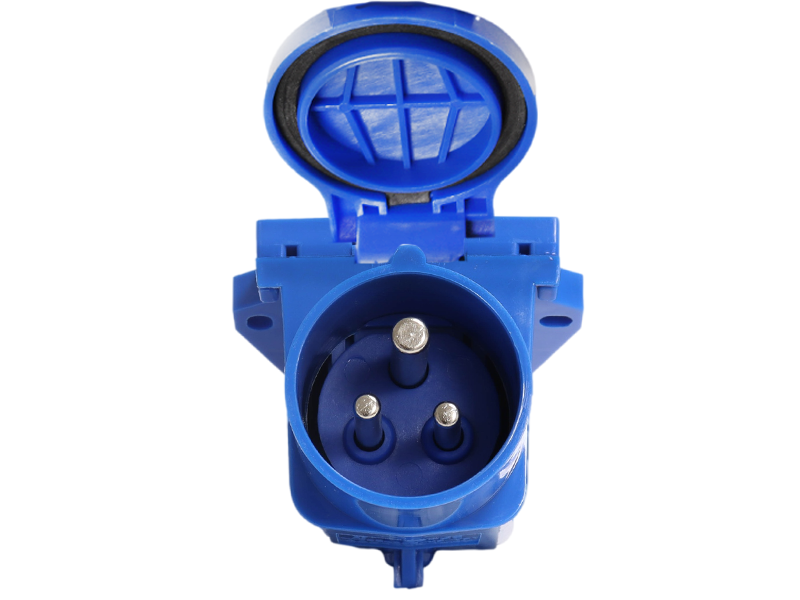 240V Mains Hook-Up Surface Inlet Plug With Sprung Flap | 12 Volt Planet