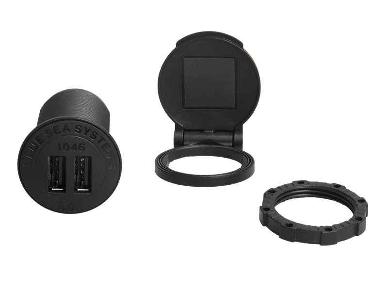 Blue Sea Systems 1046 Twin Port Fast Charge 48V USB Power Socket | 12 ...