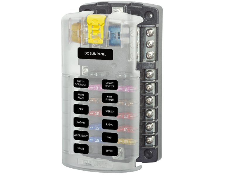 Blue Sea Systems 5026 ST Blade Fuse Block - 12 Circuits With Negative ...