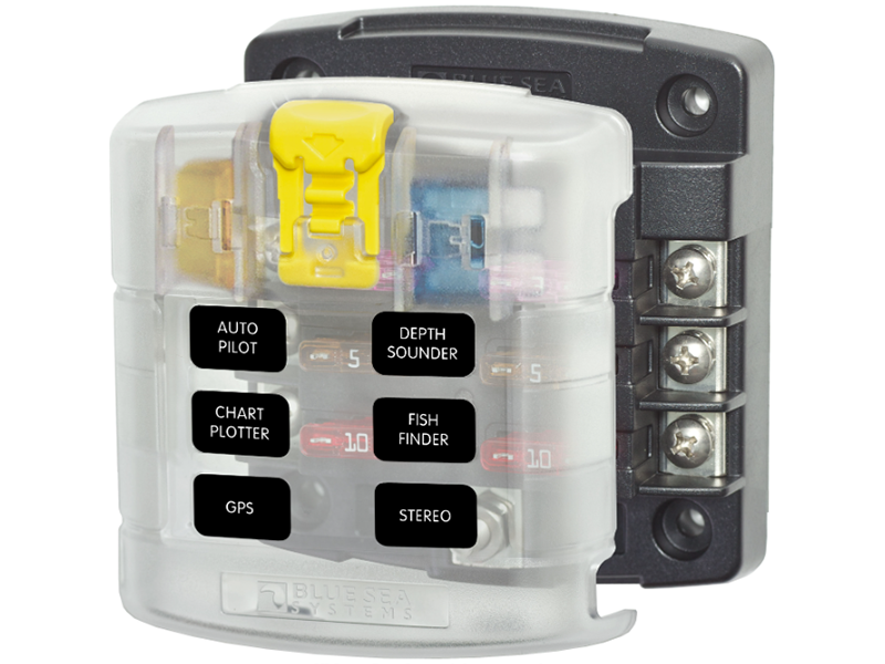 Blue Sea Systems 5028 ST Blade Fuse Block - 6 Circuits With Cover | 12 ...