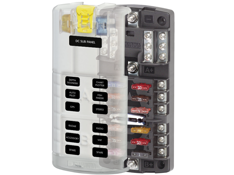 Blue Sea Systems 5032 ST Blade Split Busbar Fuse Block | 12 Volt Planet
