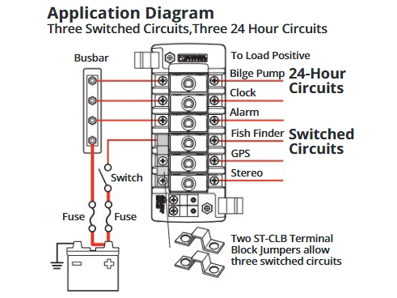 Blue Sea Systems 5050 ST CLB Circuit Breaker Block - 6 Independent ...