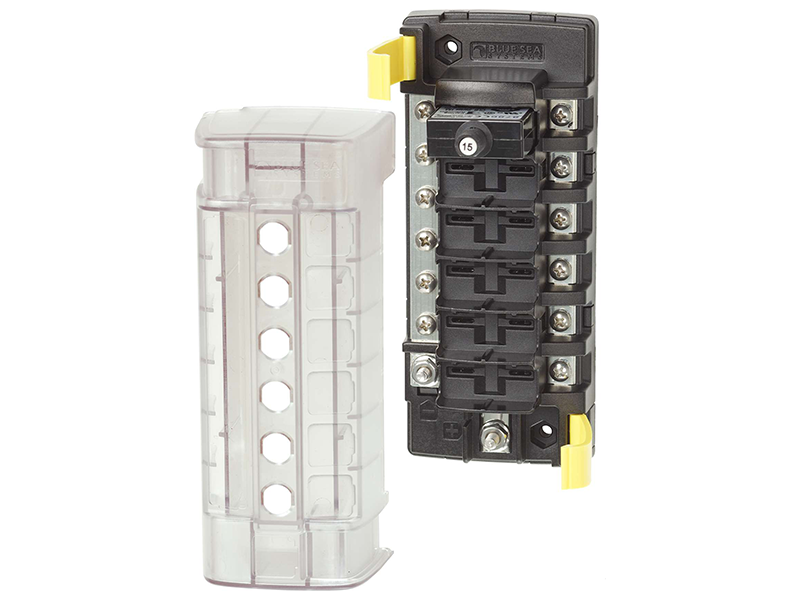Blue Sea Systems 5052 ST CLB Circuit Breaker Block - 6 Common Circuits ...