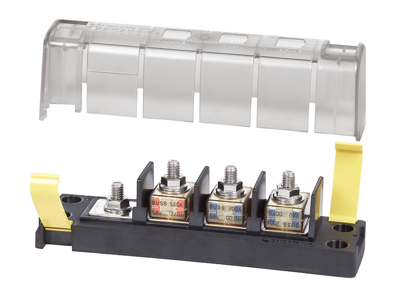 Blue Sea Systems 5196 MRBF Surface Mount 3-Way Fuse Block - Common ...