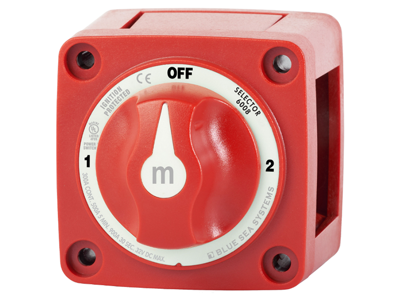 Blue Sea Systems 6008 m-Series Selector 3 Position Battery Switch - Red ...
