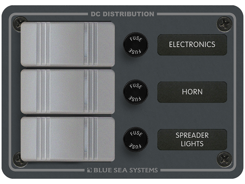 Blue Sea Systems 8054 IP66 Water-Resistant Fuse Switch Panel - 3 Way ...
