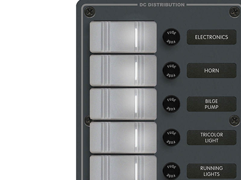 Blue Sea Systems 8121 IP66 Water-Resistant Fuse Switch Panel - 5 Way ...