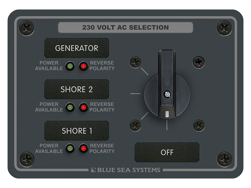 Blue Sea Systems 8358 AC Source Selection Rotary Switch Panel - 3 ...