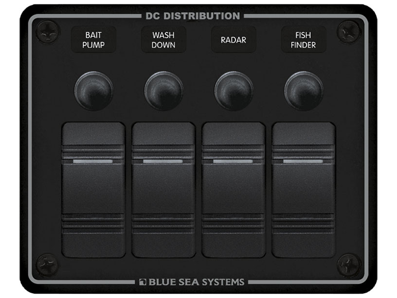 Blue Sea Systems 8372 IP66 Water-Resistant Circuit Breaker Switch Panel ...