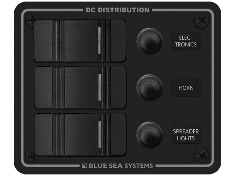 Blue Sea Systems 8374 IP66 Water-Resistant Circuit Breaker Switch Panel ...