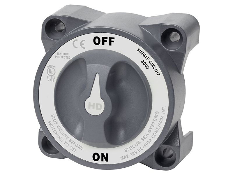 Blue Sea Systems HD-Series 3000 Battery Switch - Single Circuit - ON ...
