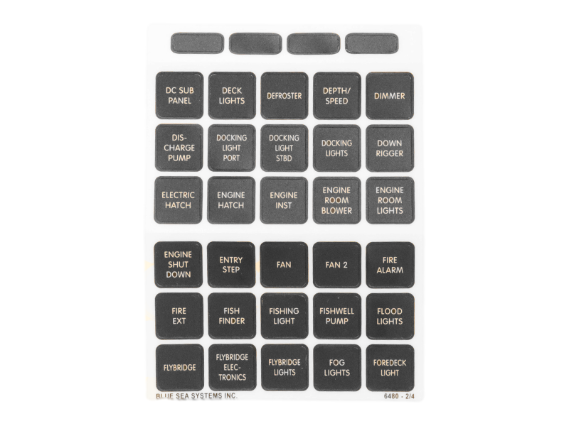 Blue Sea Systems W4217 aterproof DC Label Kit - 120 Black Square Labels ...