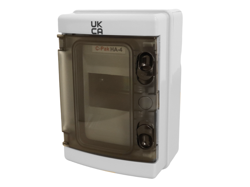 C-Pak 4-Module Unpopulated IP65 AC Mains Consumer Unit Enclosure | 12 ...