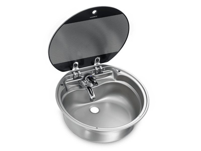 Dometic SNG 420 Round Sink With Glass Lid (420mm Dia.) | 12 Volt Planet