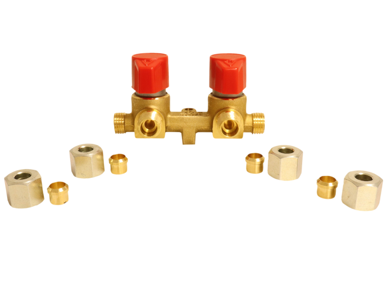 Double Gas Manifold Valve For 8mm Copper Gas Pipe | 12 Volt Planet