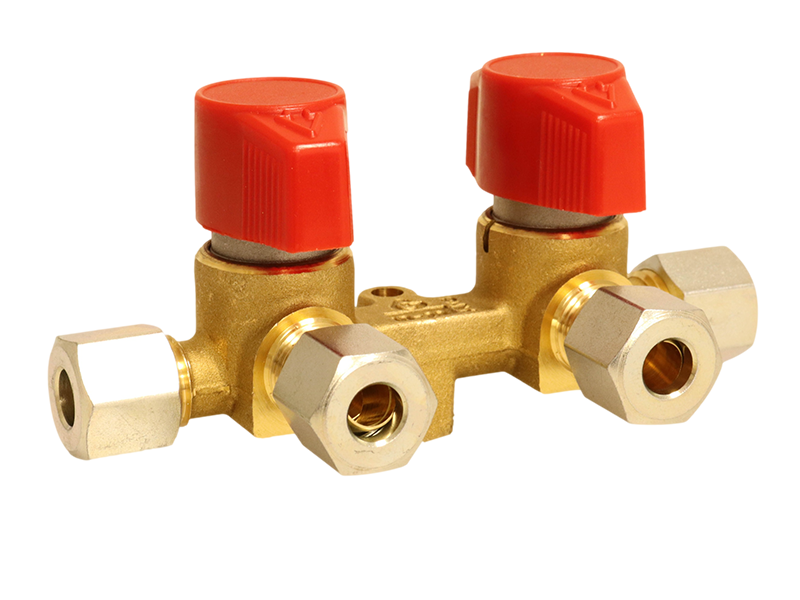Double Gas Manifold Valve For 8mm Copper Gas Pipe | 12 Volt Planet
