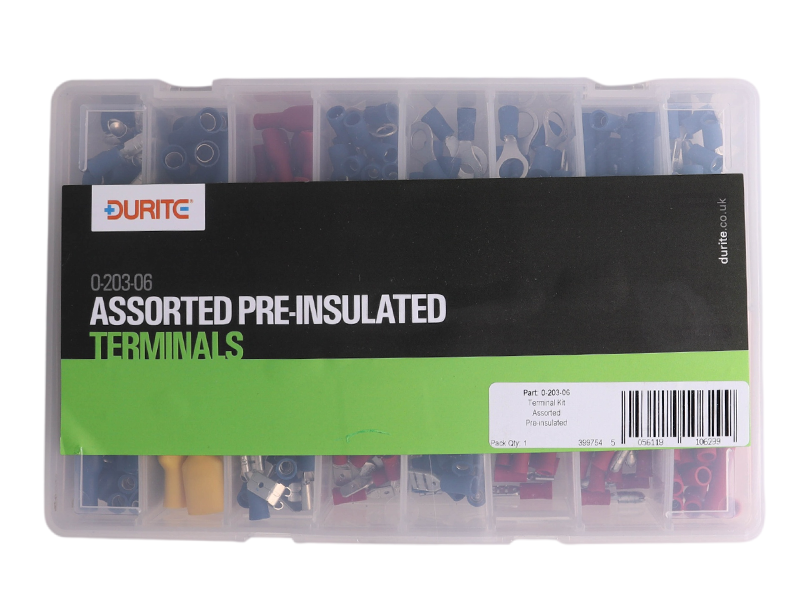 Durite 365 Piece Pre-Insulated Crimp Terminal Assortment Kit 0-203-06 ...