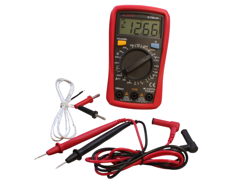 Hand-Held Digital Multimeter + Temp Sensor | 12 Volt Planet