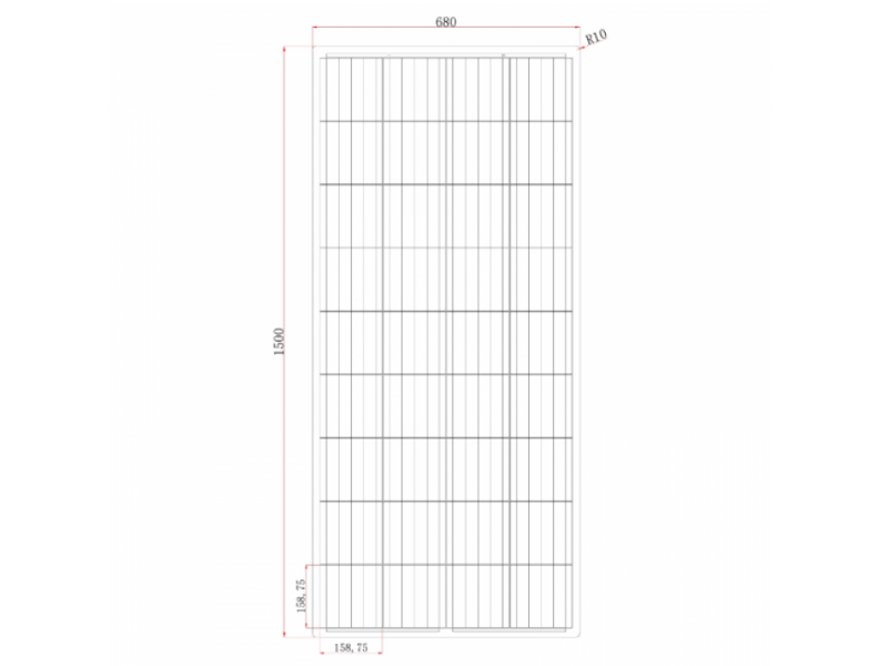 200W Monocrystalline Black Semi-Flexible Fibreglass Solar Panel - Rear ...