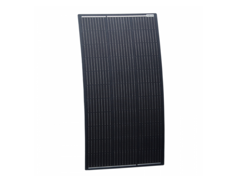 100W Monocrystalline Black Semi-Flexible Fibreglass Solar Panel - Rear ...