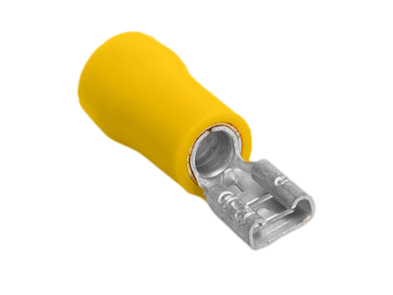 Yellow Pre-Insulated Female Blade Crimp Terminals | 12 Volt Planet