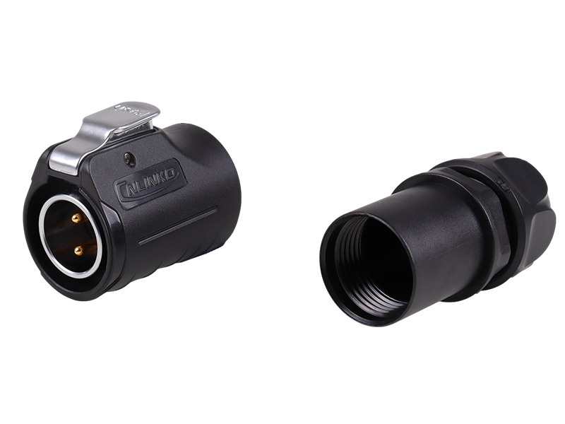 IP67 Waterproof 2-Pin Panel Mount Locking Connector Plug Metal/Plastic ...