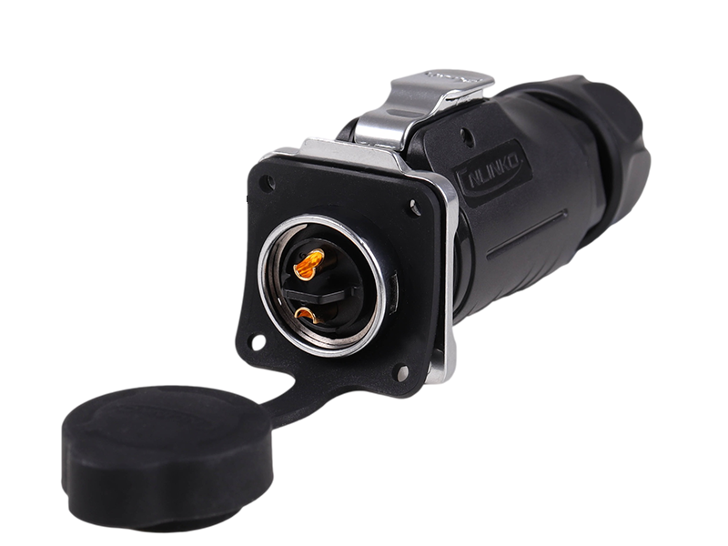 IP67 Waterproof 2-Pin Panel Mount Locking Connector Socket Metal ...