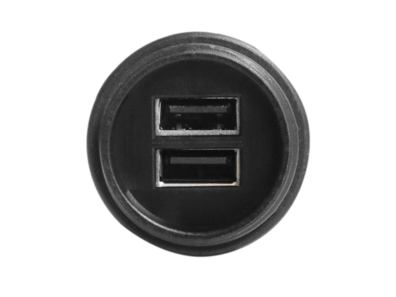 IP68 Waterproof Panel Mount Double USB-A Socket - 12V/24V (5V, 2.4A ...