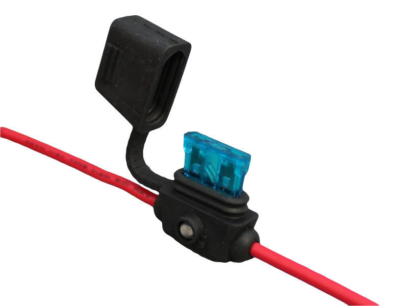 Splashproof Standard Blade Fuse Holder With LED | 12 Volt Planet