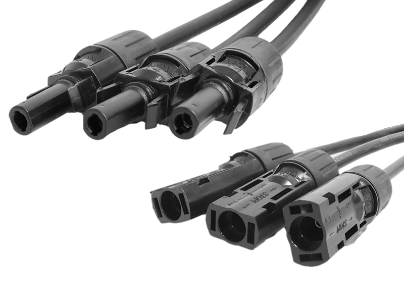 Pair Of 3-to-1 MC4 Cable Assemblies For Parallel Connection Of Solar ...
