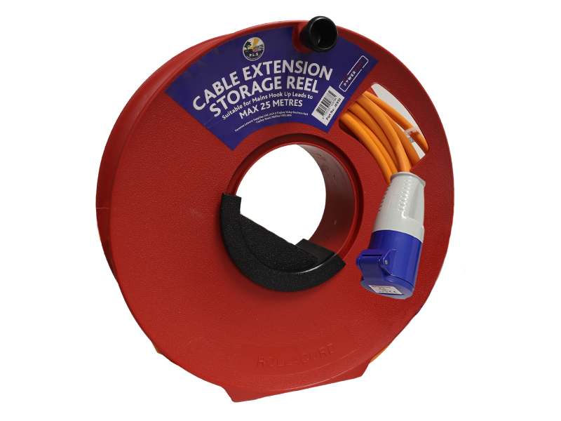 240V Mains Hook-Up Extension Lead Storage Reel - Max. 25m Cable | 12 ...
