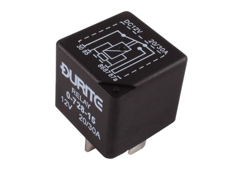 Mini Changeover Relay 12V 20/30A With Resistor | 12 Volt Planet