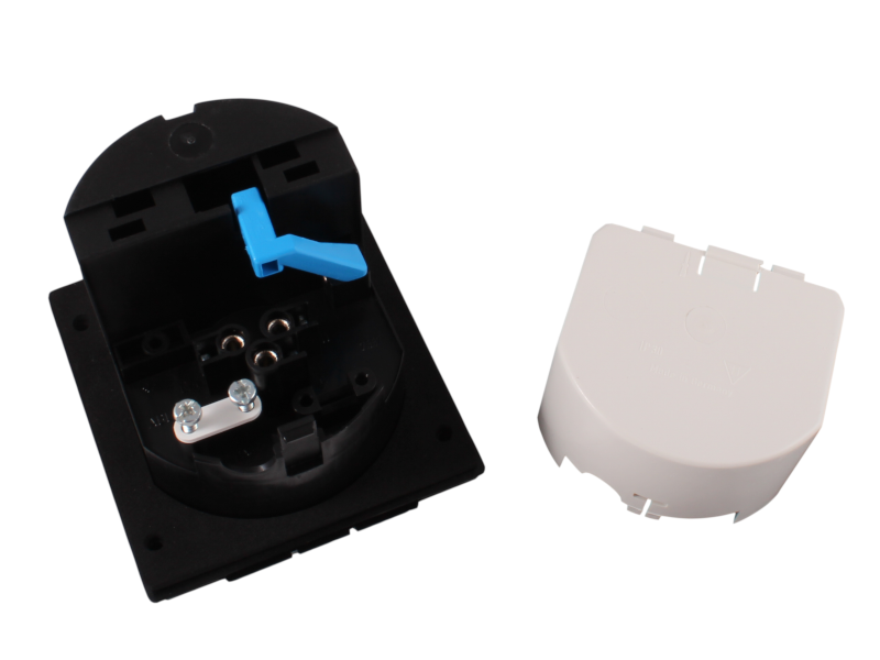 240V Compact Flush Mounted Inlet Plug - Black | 12 Volt Planet