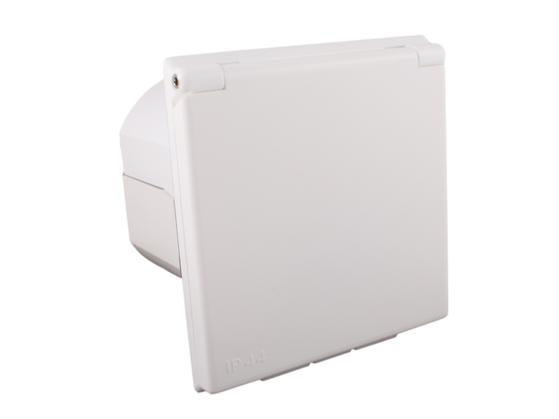 240V Compact Flush Mounted Inlet Plug - White | 12 Volt Planet