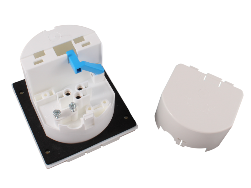 240V Compact Flush Mounted Inlet Plug - White | 12 Volt Planet