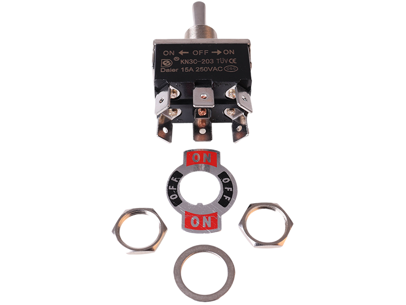 ON/OFF/ON Double Pole Toggle Switch With Decal Plate - 30A@12V | 12 ...