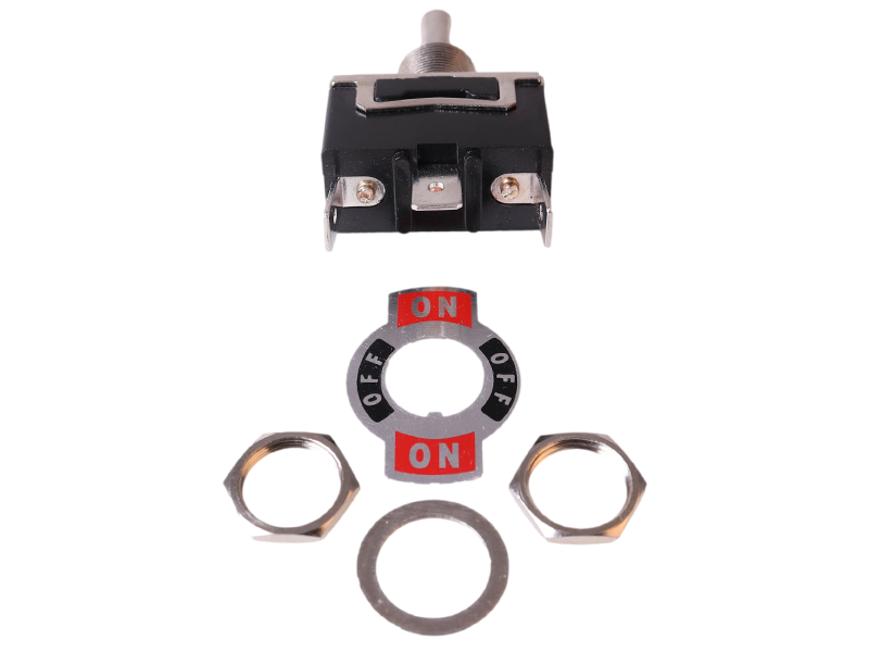 ON/OFF/ON Single Pole Toggle Switch With Decal Plate - 30A@12V | 12 ...